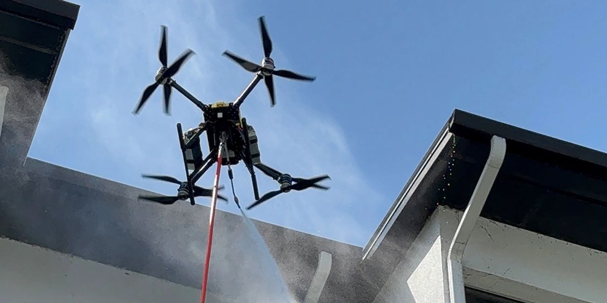 Drone Facade Cleaning | Building Wash Service
